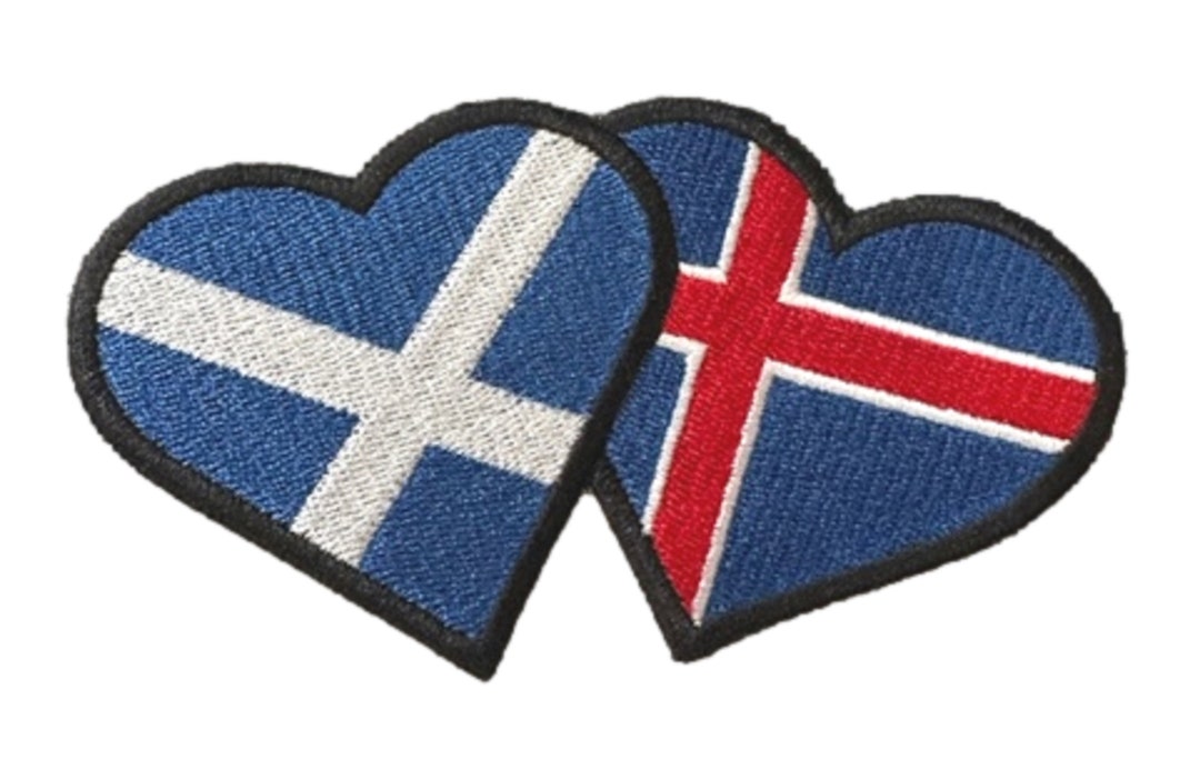 Scotland Saltire Flag and Iceland Flag Heart Friendship Sew / Iron on ...