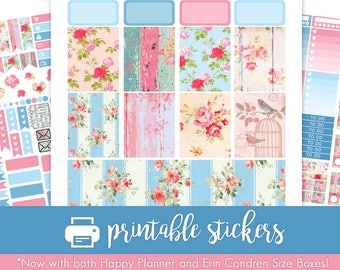 Printable Planner Stickers Rose & Gold Weekly Kit Shabby Chic | Etsy