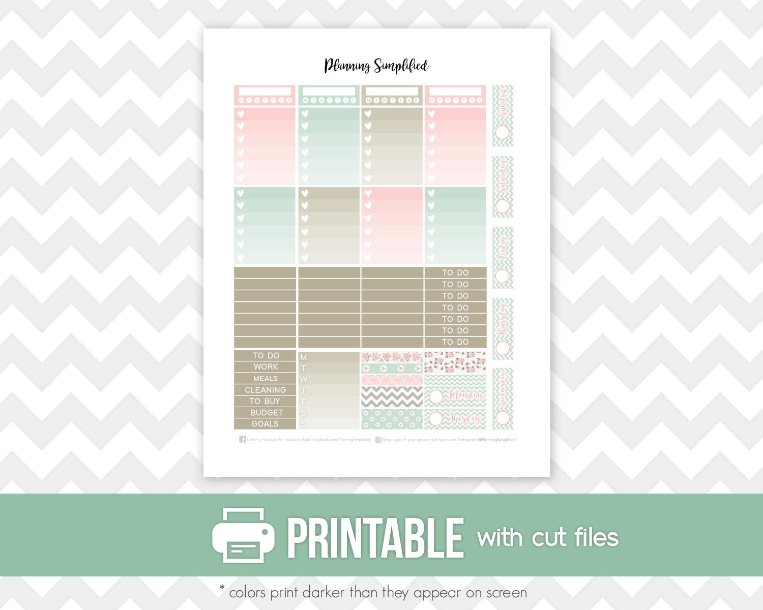 Printable Planner Stickers March / April / May Spring Flowers | Etsy