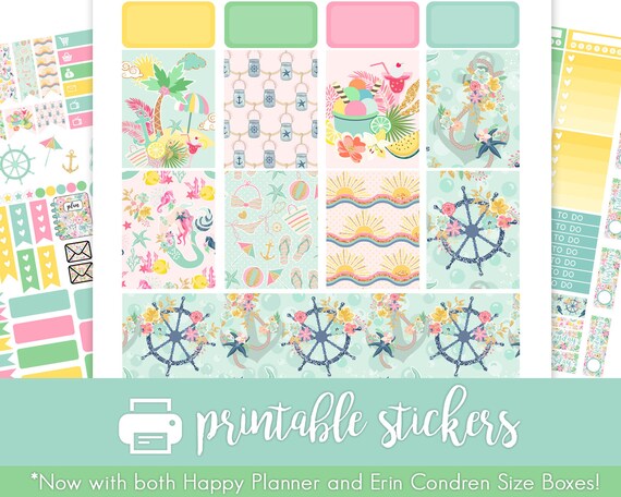 Printable Planner Stickers Ocean Life Summer - Etsy