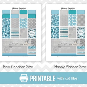 Printable Planner Stickers Let It Snow Weekly Kit W/ Cut Files for Use ...