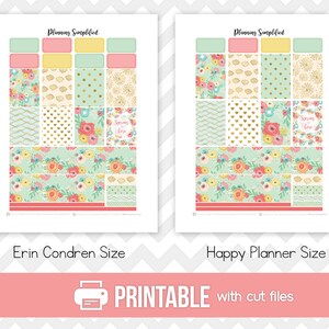 Printable Planner Stickers Spring Flowers Weekly Kit for March / April ...