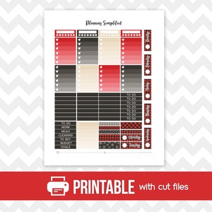 Printable Planner Stickers Winter Buffalo Plaid Weekly Kit for - Etsy