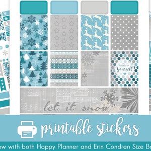 Printable Planner Stickers Let It Snow Weekly Kit W/ Cut Files for Use ...