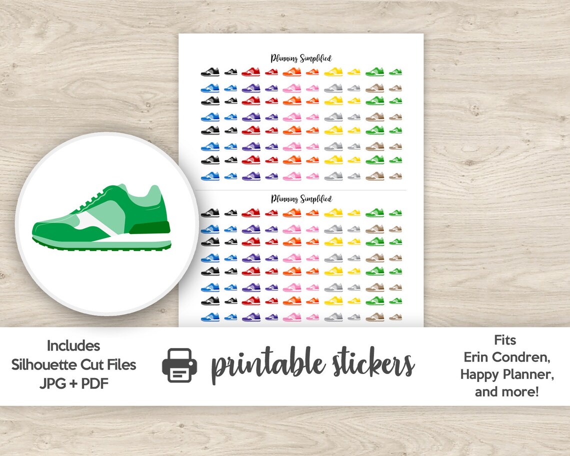 Printable Planner Stickers Sneakers / Athletic Shoes - Etsy