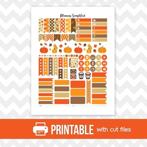 Printable Planner Stickers October / Fall / Autumn Weekly Kit! JPG, PDF ...