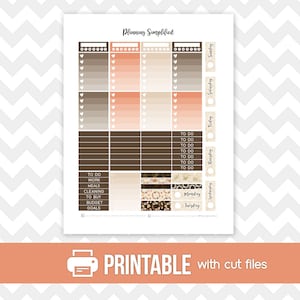 Printable Planner Stickers Rustic Autumn Floral November W/ Cut Files ...