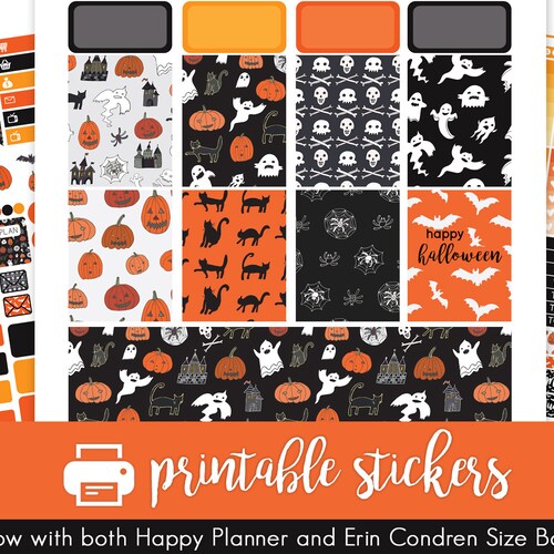 Printable Planner Stickers Halloween / October / Fall / Autumn - Etsy