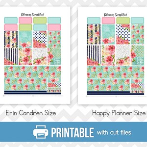 Printable Planner Stickers Spring Floral Weekly Kit for March / April ...