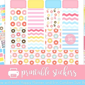 Printable Planner Stickers Donut Themed Weekly Kit W/ Cut Files for Use ...