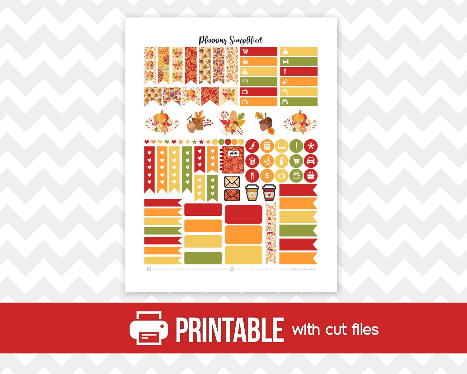 Printable Planner Stickers Earlyautumn Weekly Kit Perfect for - Etsy