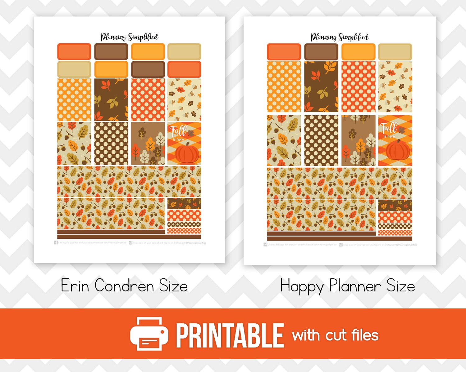 Printable Planner Stickers October / Fall / Autumn Weekly Kit - Etsy