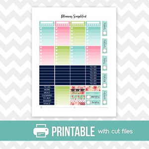 Printable Planner Stickers Spring Floral Weekly Kit for March / April ...