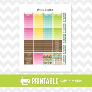 Printable Planner Stickers Tropical Summer Weekly Kit W/ Cut Files ...