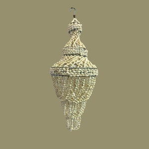 Shell Chandelier Accent Hanging Lamp Natural Seashell Mobile Nautical ...