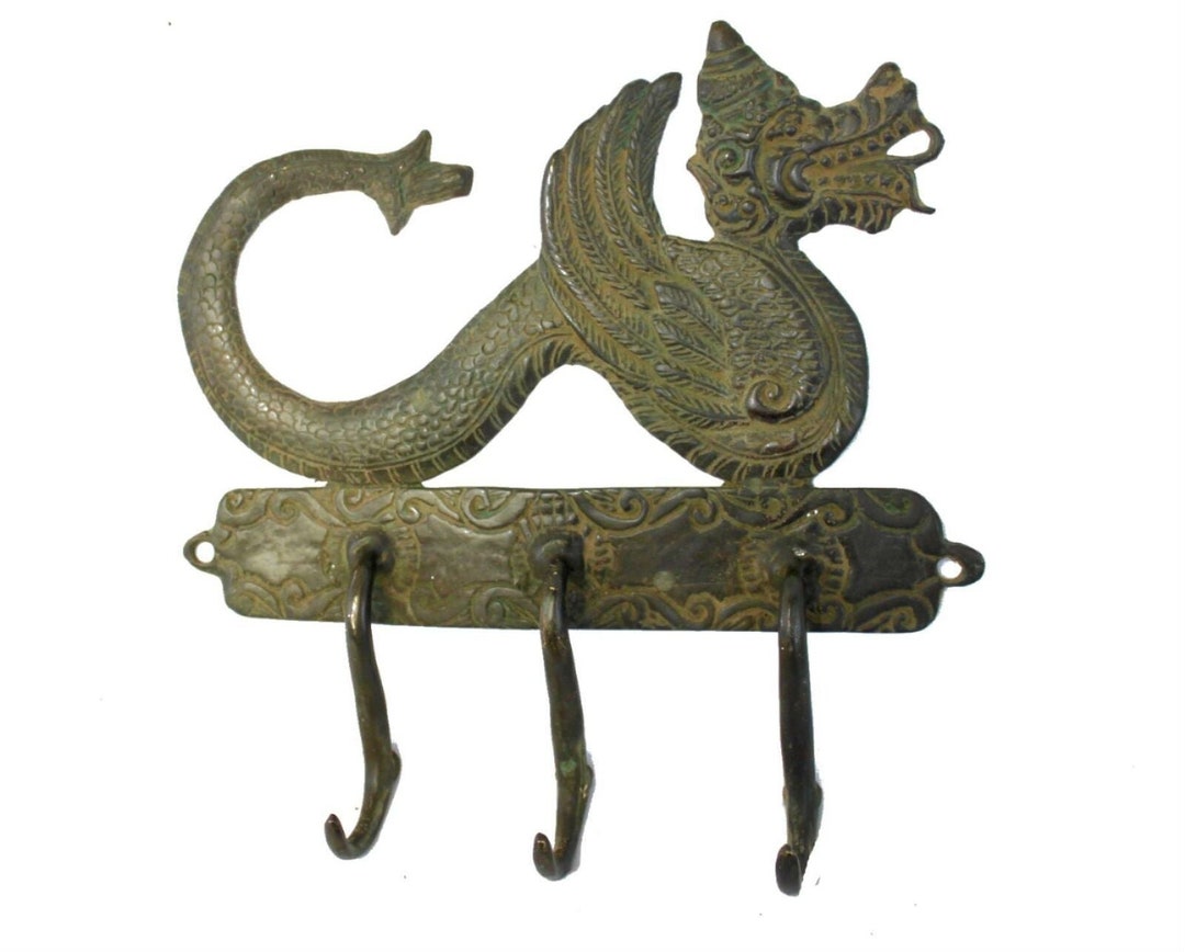 Balinese Bronze Dragon Wall Hook: Handmade Metal Coat & Key Hanger - Etsy