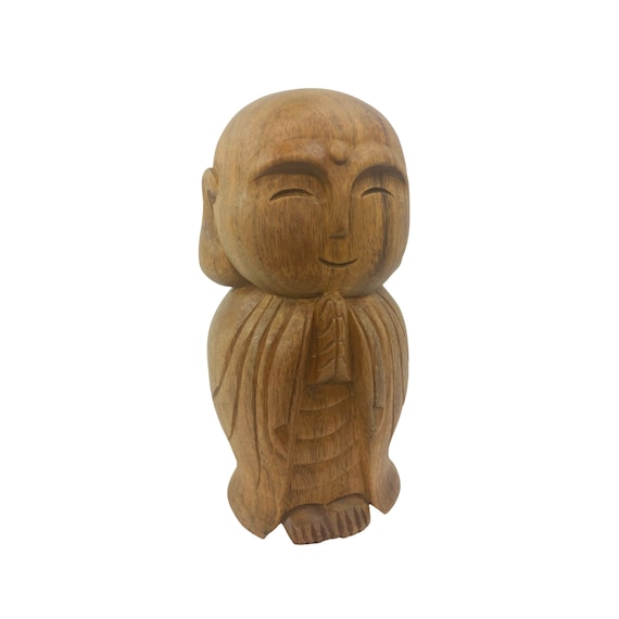 Namaste Blessing Jizo Buddha Sculpture Hand Carved Wood Statue - Etsy