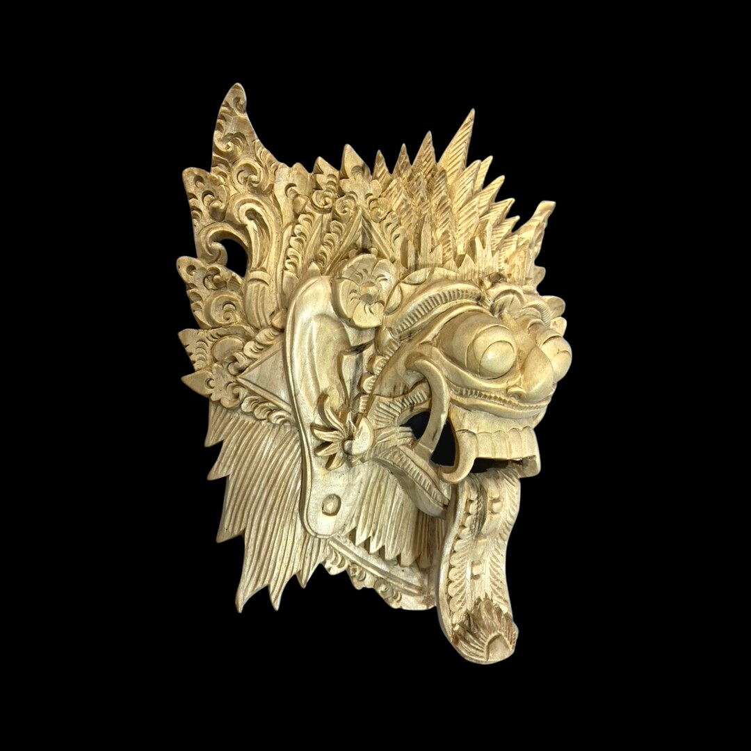 Balinese Rangda Demon Queen Mask Wall Art Hand Carved Crocodile Wood ...