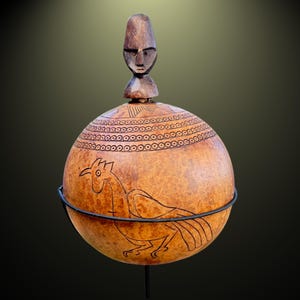 Betel Nut Hand Carved Calabash Gourd Medicine Container Human Figure ...