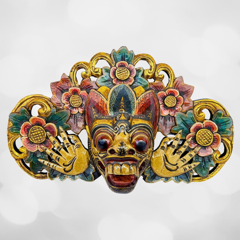Balinese Barong Demon Mask: Hand Carved Wood Bali Art, Bhoma Guardian ...