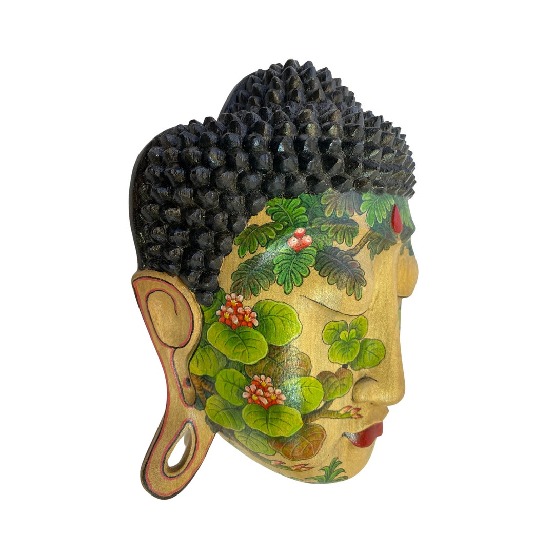 Forest Tattoo Buddha Mask Wall Art Sculpture Balinese Miniature Style ...