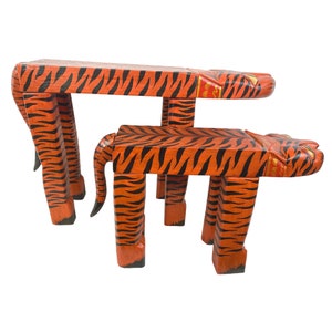 Cat Plant Stand Riser Tiger Stripes Leopard Spots Orange - Etsy