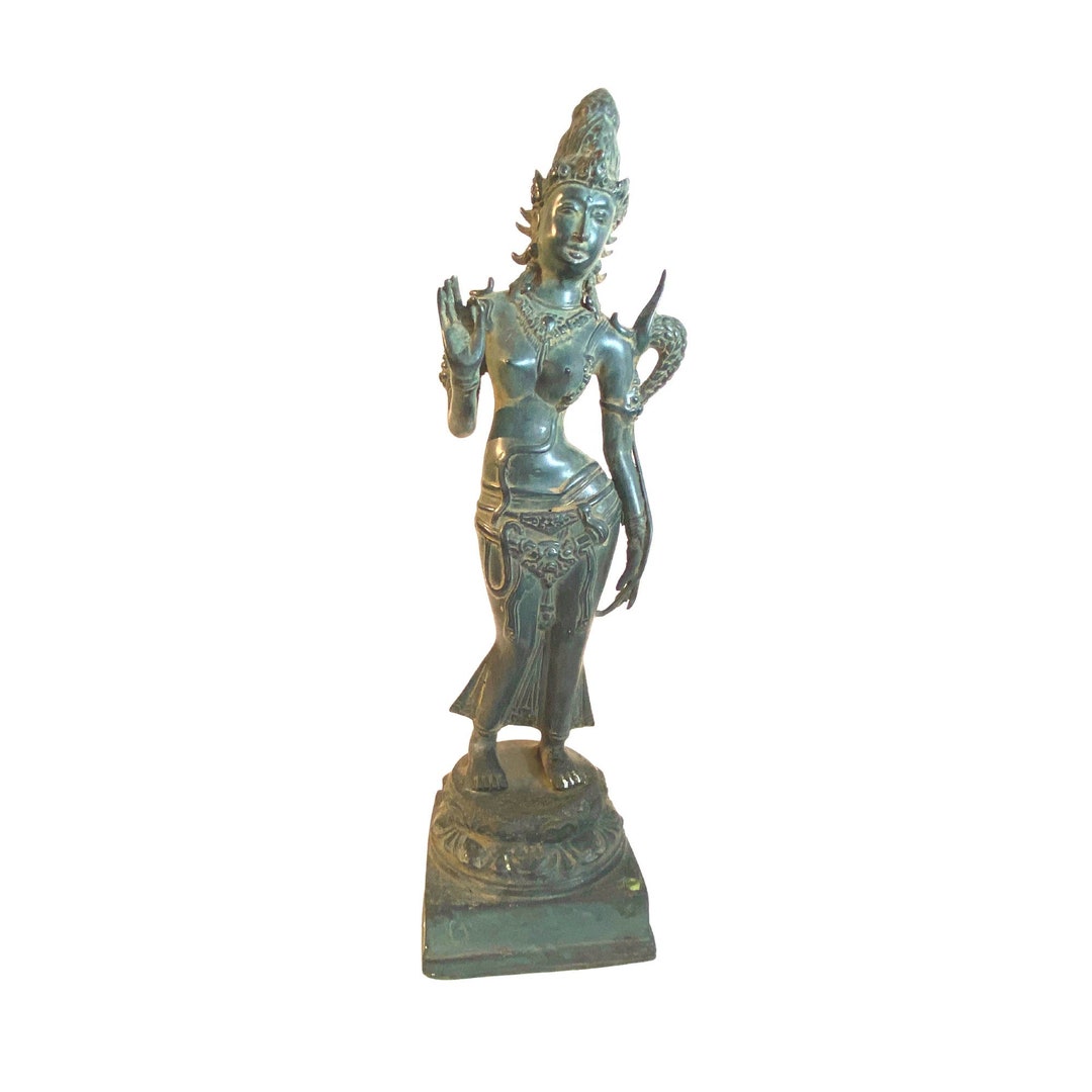 Dewi Sri Goddess Bronze Statue: Balinese Fertility Rice Goddess Metal ...
