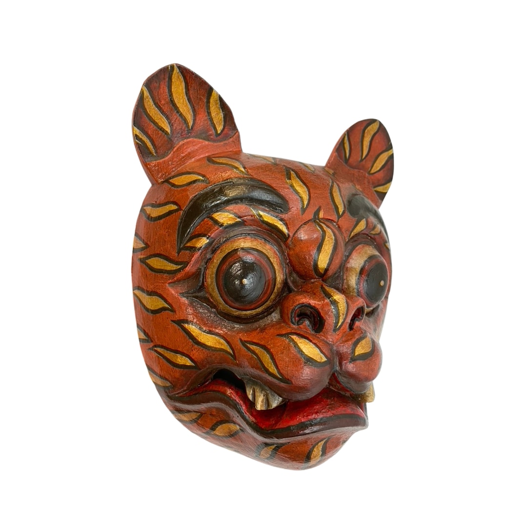 Balinese Tiger Mask Barong Macan Wooden Tiger Mask Guardian Demon Bali ...