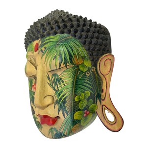 Butterfly Tattoo Buddha Mask Wall Art Sculpture Balinese Miniature ...