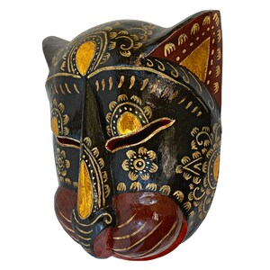 Balinese Black Cat Mask Kitty Tattoo Feline Drama Mask Bali Folk Art ...