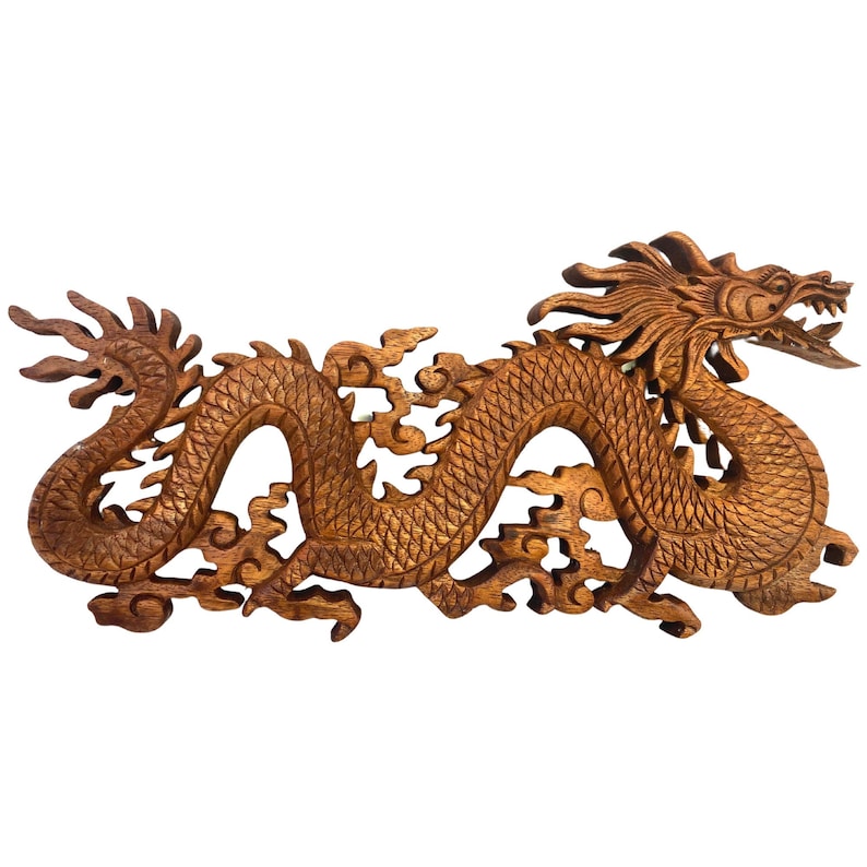 Balinese Naga Dragon Carved Wooden Panel: Indonesian Wood Wall Decor - Etsy