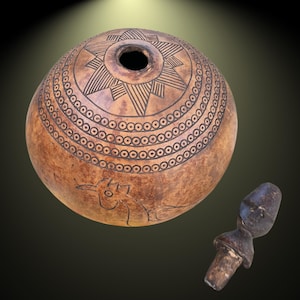 Betel Nut Hand Carved Calabash Gourd Medicine Container Human Figure ...