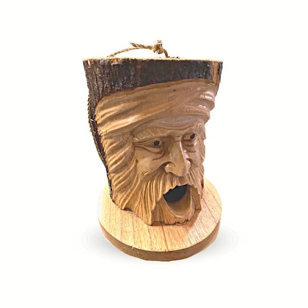 Wood Carved Wizard Bird House - Etsy