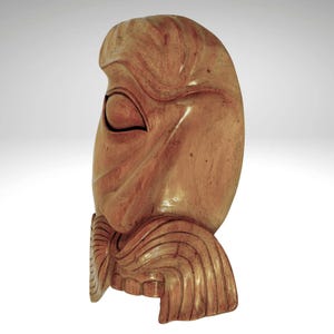 Balinese Demon Mask Hand Carved Bondres Abstract Art One Eyed Mustache ...