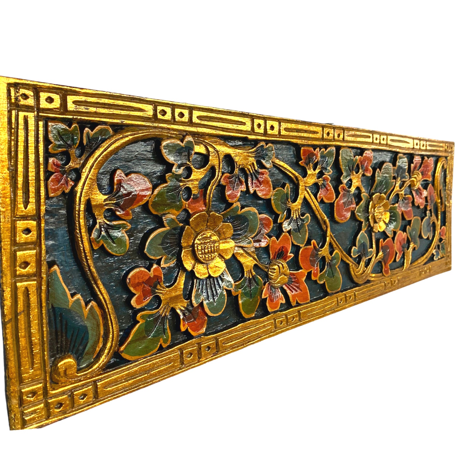 Balinese Lotus Panel Architectural Relief Wood Carving Bali Wall Art 39 ...