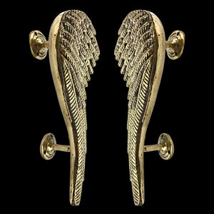 Feathered Angel Wings Door Handles Silvered Bronze Knob Drawer Pull ...