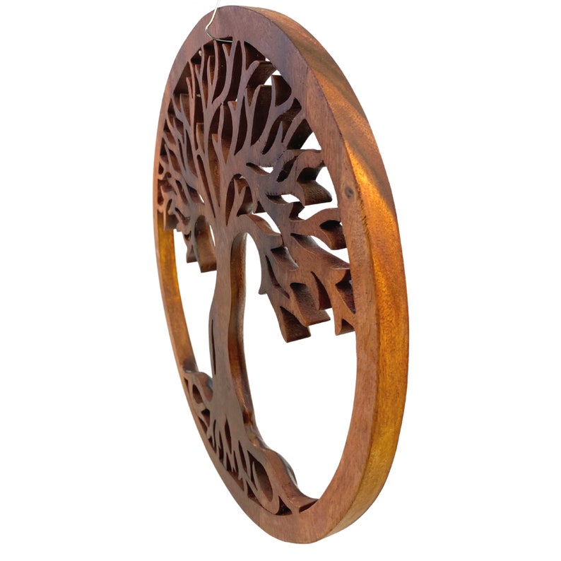 Hand Carved Wood Tree of Life Wall Art Plaque: Balinese Wood Carving - Etsy