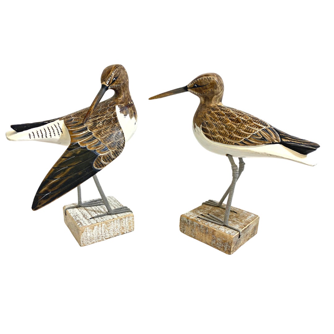 Spotted Sandpiper Curlew Bird Sculpture Hand Carved & Painted Wood ...