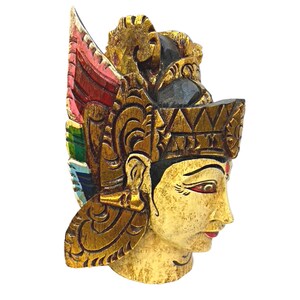Dewi Sita Goddess Mask Ramayana Wall Art Carved Wood Balinese Folk Art ...