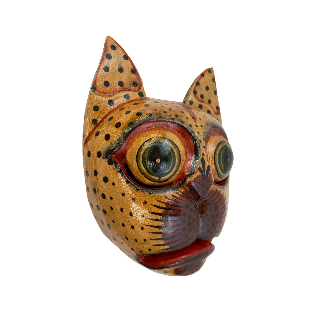 Balinese Leopard Spot Cat Mask Drama Topeng Beige Polkadot Kitty ...