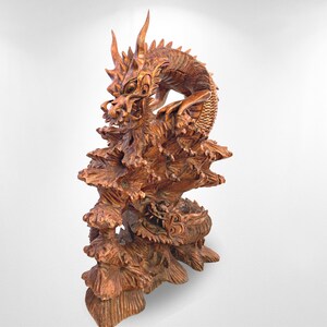 Twin Dragon Cosmic Naga Basuki Antaboga Statue Hand Carved Suar Wood ...