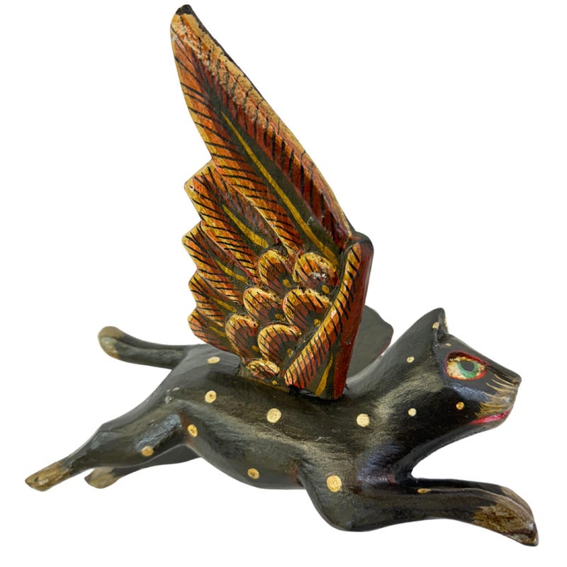 Angel Wing Cat Art - Etsy