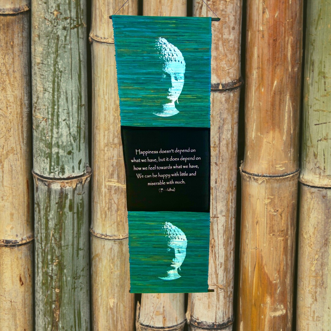 Buddha Positive Affirmation Banner Turquoise Wall Hanging Art Hand ...