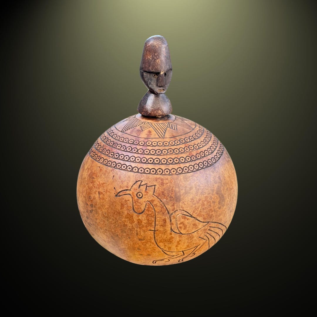 Betel Nut Container Hand Carved Calabash Gourd Medicine Canister ...