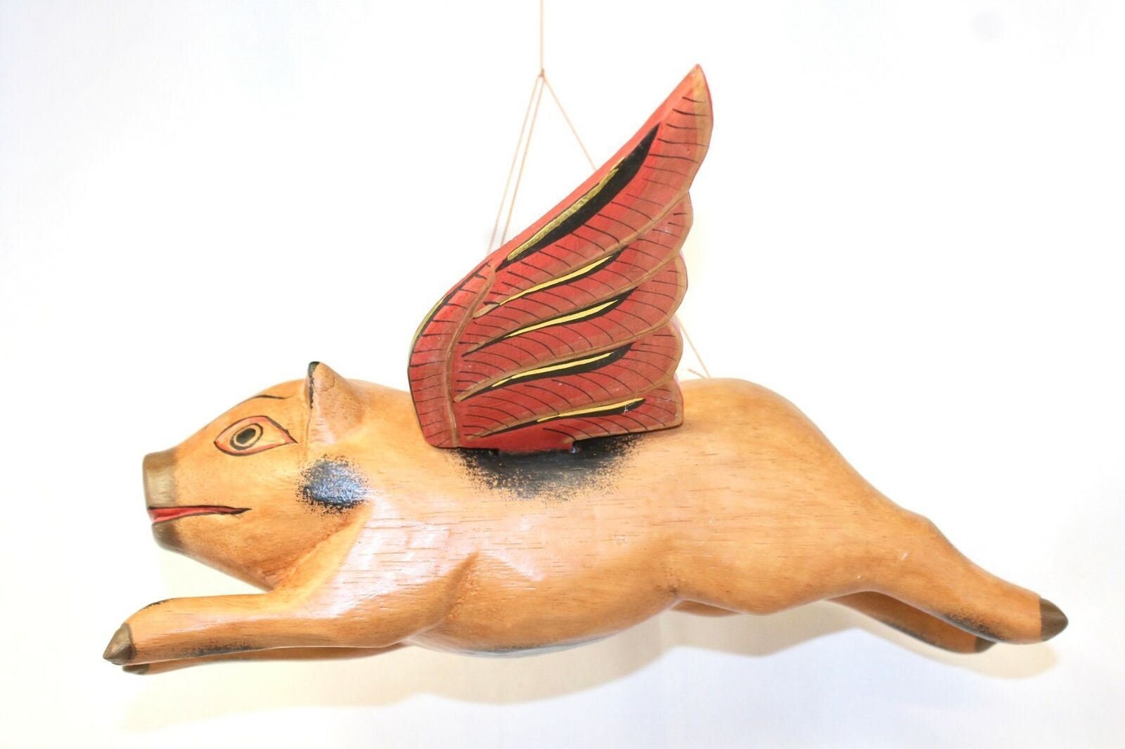 Balinese FLYING Pig Mobile Winged Crib Guardian Hand Carved | Etsy