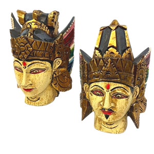 Dewi Sita Goddess Mask Ramayana Wall Art Carved Wood Balinese Folk Art ...
