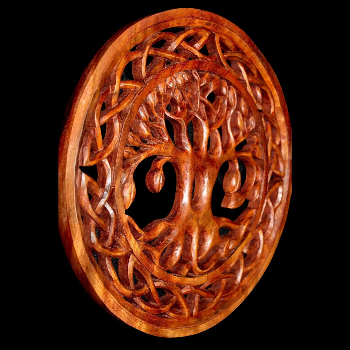 Celtic Knot Tree of Life Hand Carved Wood Wall Art Panel - Etsy