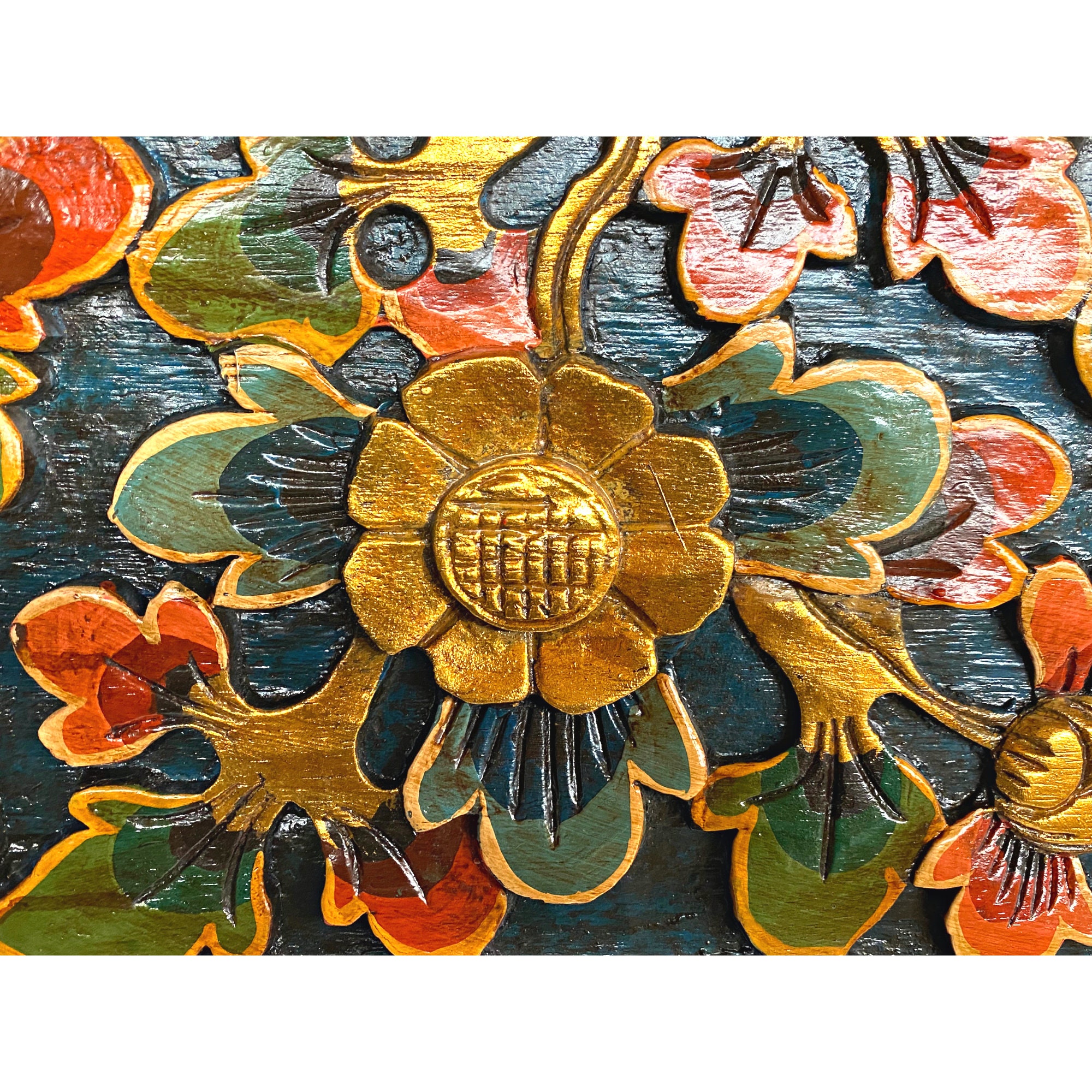 Balinese Lotus Panel Architectural Relief Wood Carving Bali - Etsy