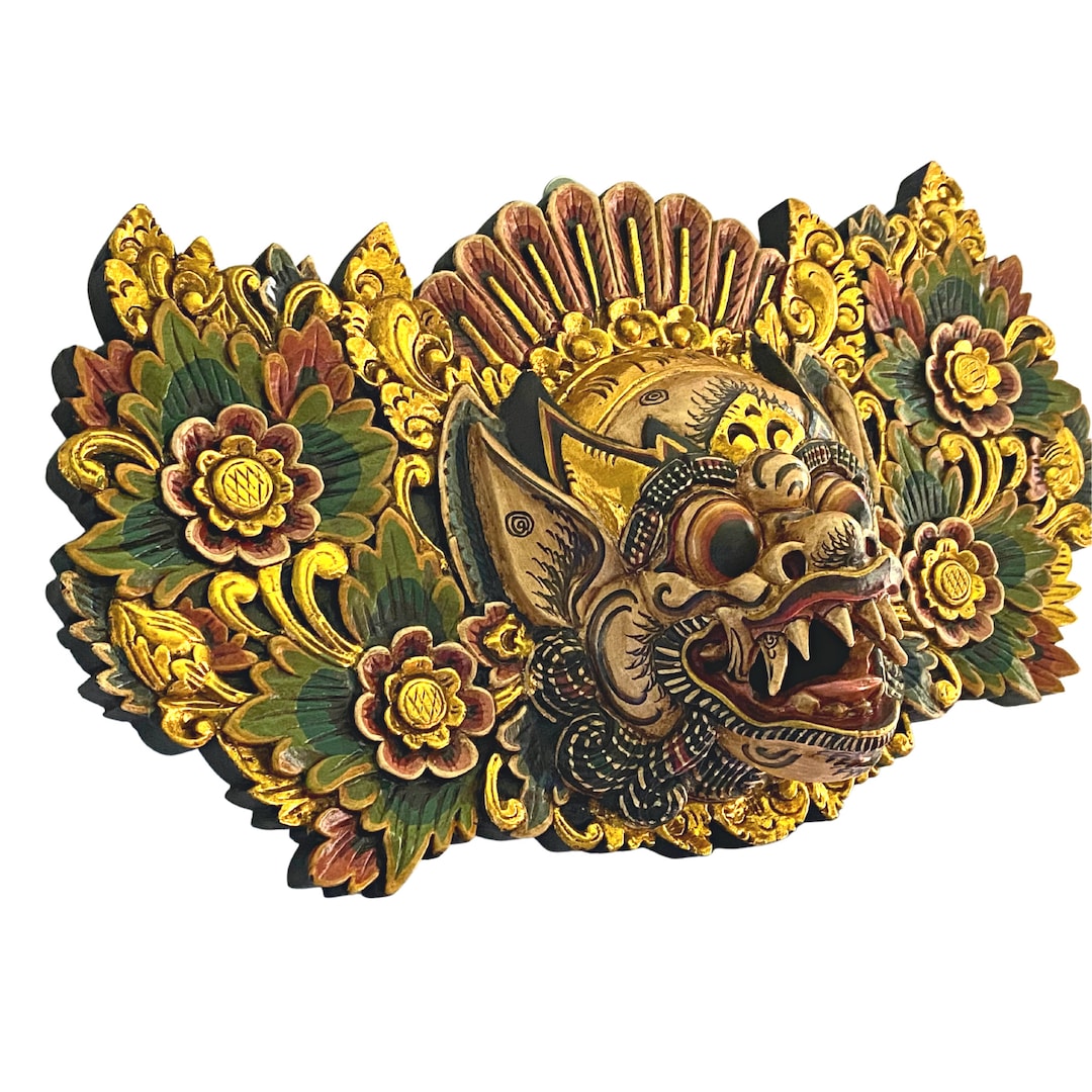 Balinese Boma Mask Barong Guardian Bali Folk Art Mask Hand Carved Wood ...