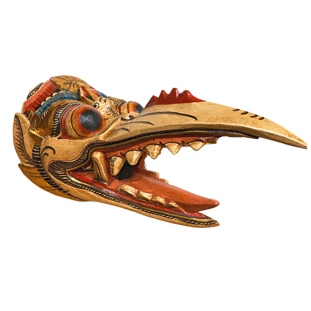 Balinese Garuda Mask | Hindu Eagle Mask | Hand Carved Wood Bali Folk ...